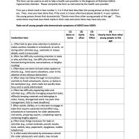 Attention Deficit Hyperactivity Disorder (ADHD) Evaluation Tool: Health ...