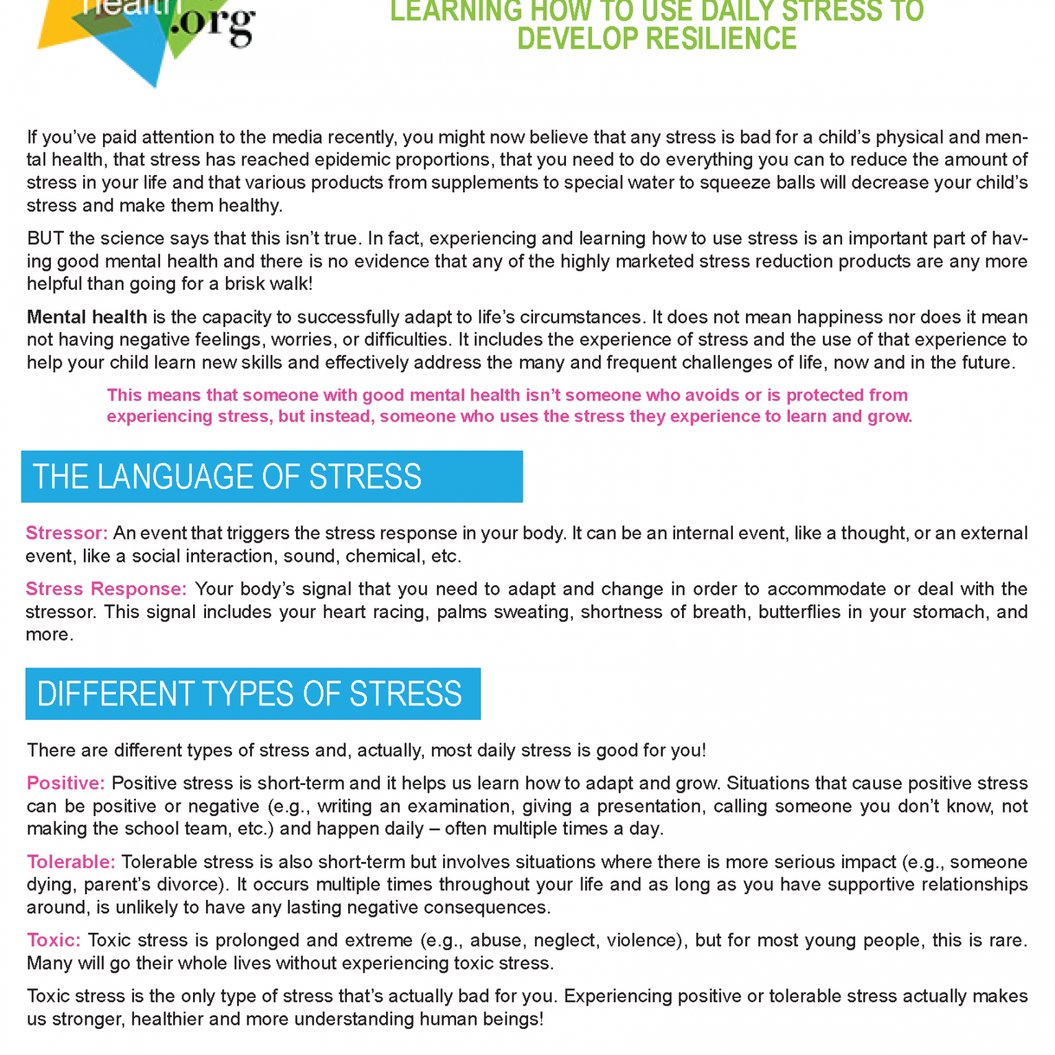 Toolbox - Mental Health Literacy