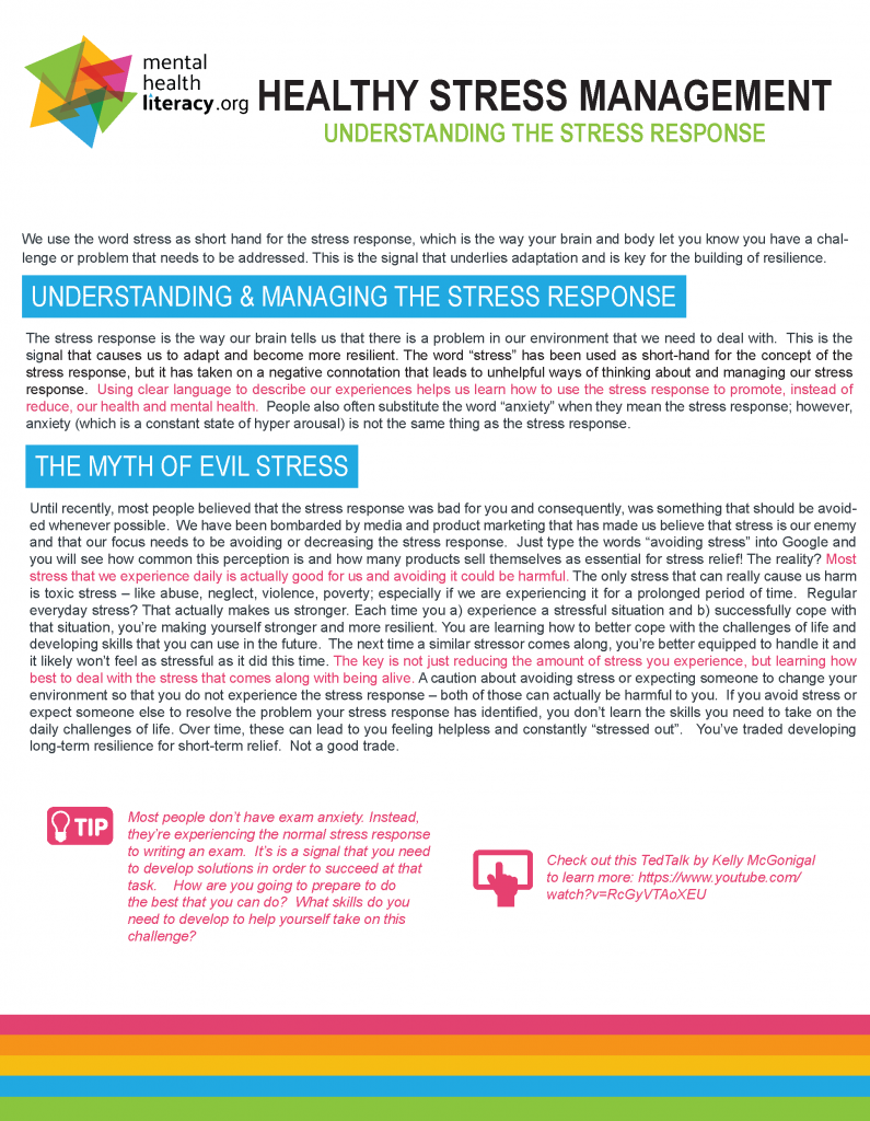 Understanding the Stress Response - Mental Health Literacy